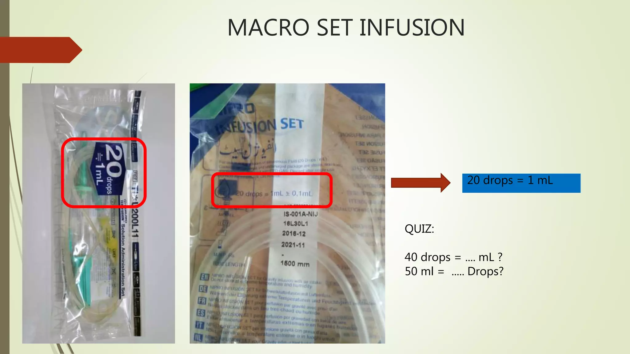 Menghitung tetesan infus ala nining | PPTX