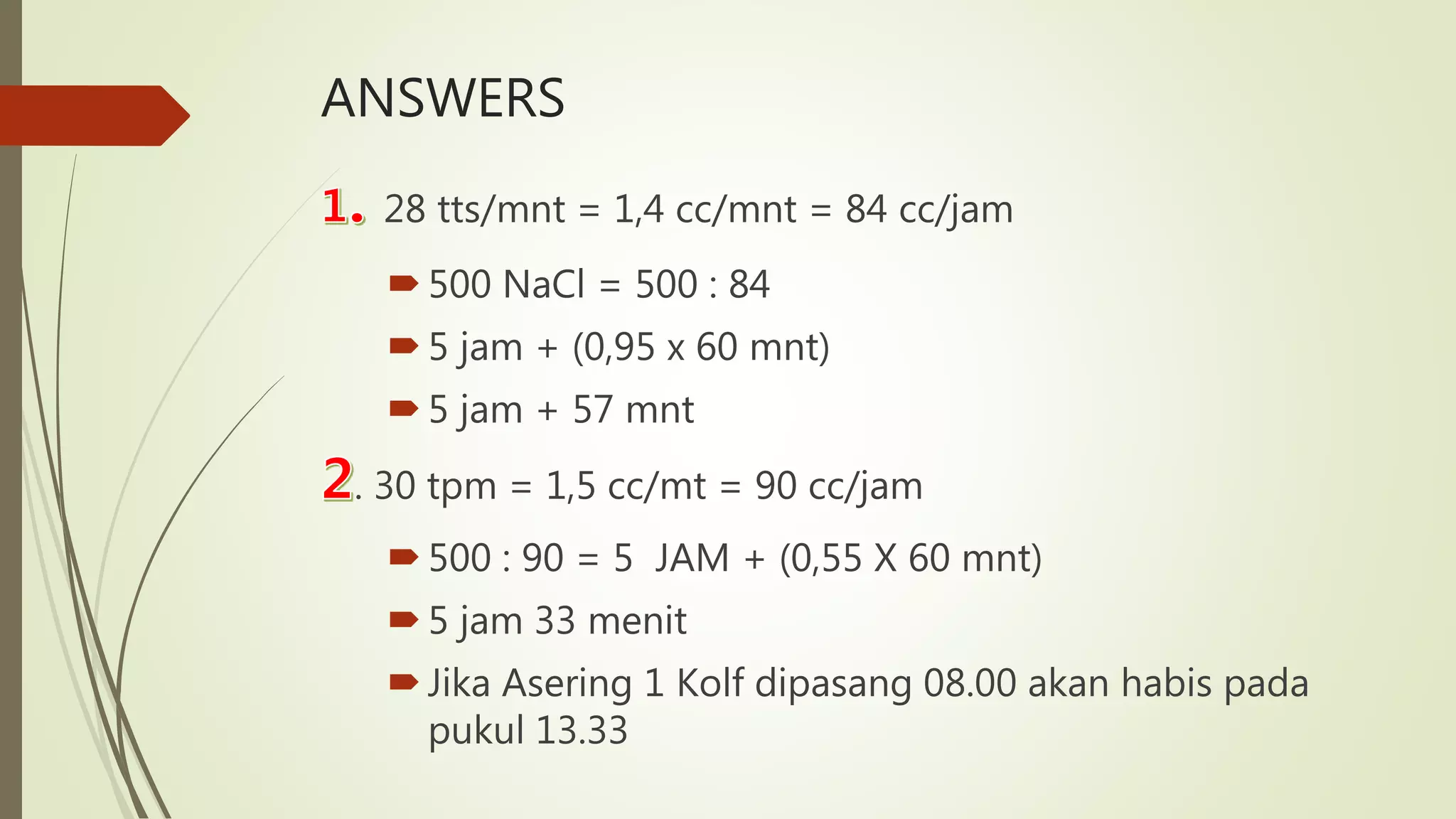 Menghitung tetesan infus ala nining | PPTX