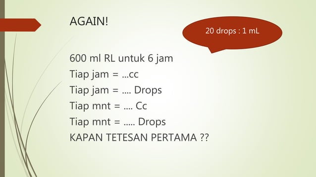 Menghitung tetesan infus ala nining | PPTX