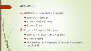 Menghitung tetesan infus ala nining | PPTX