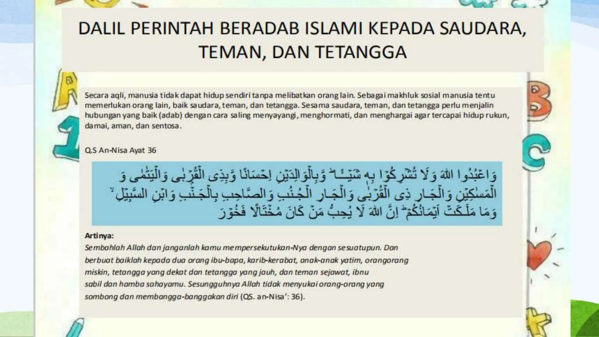 MENGHORMATI_DAN_MENYANYANGI_ORANGTUA, GURU, SAUDARA, TEMAN, DAN ...