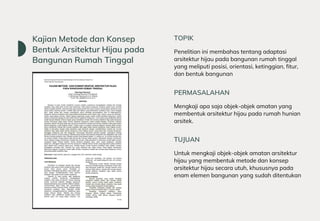 Mengidentifikasi penelitian arsitektur kel.4 | PDF