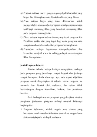 Mengidentifikasi program acara televisi | PDF