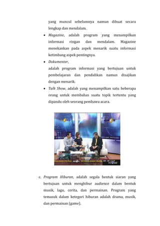 Mengidentifikasi program acara televisi | PDF