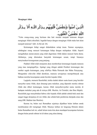 Mengingat allah | DOC
