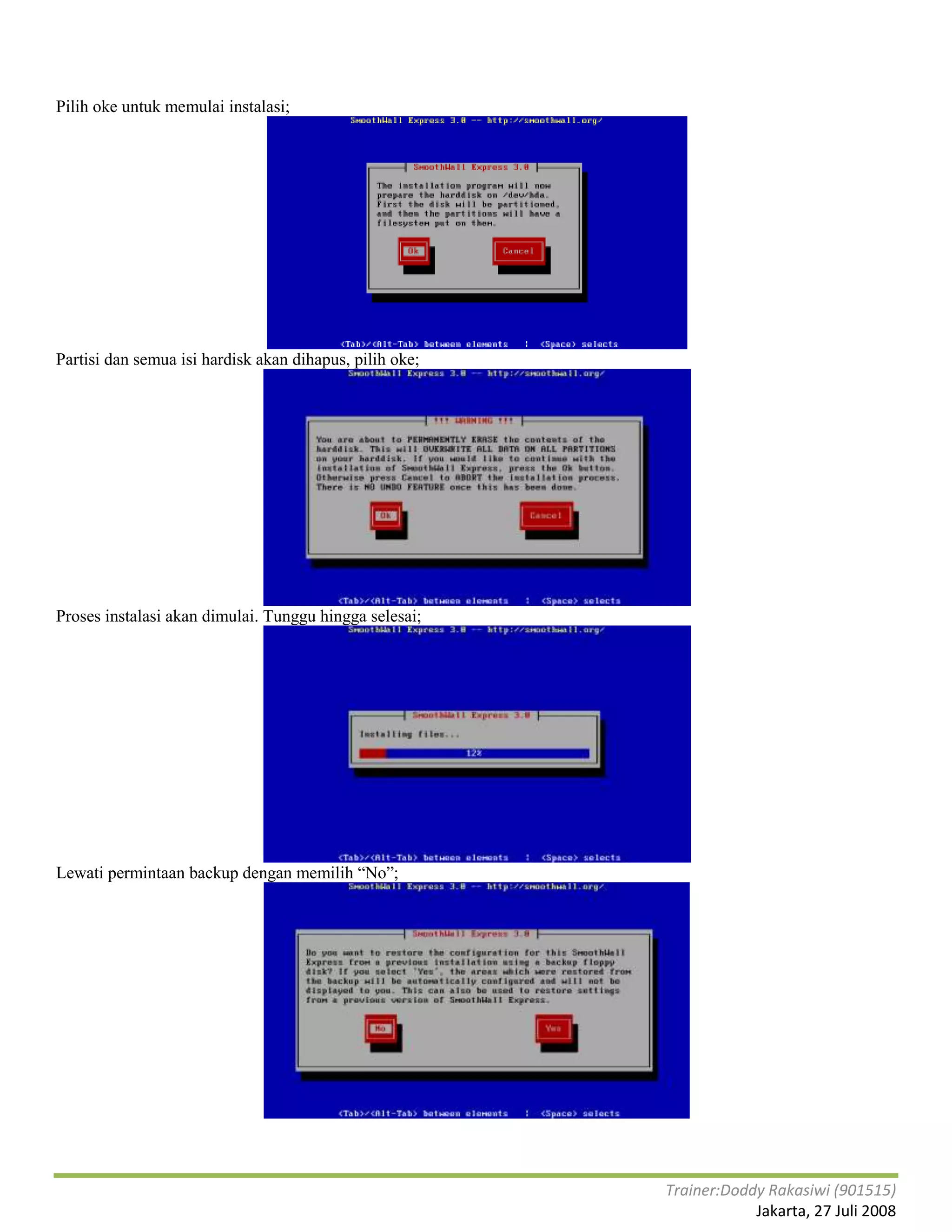 Menginstall smoothwall untuk webproxy | DOCX