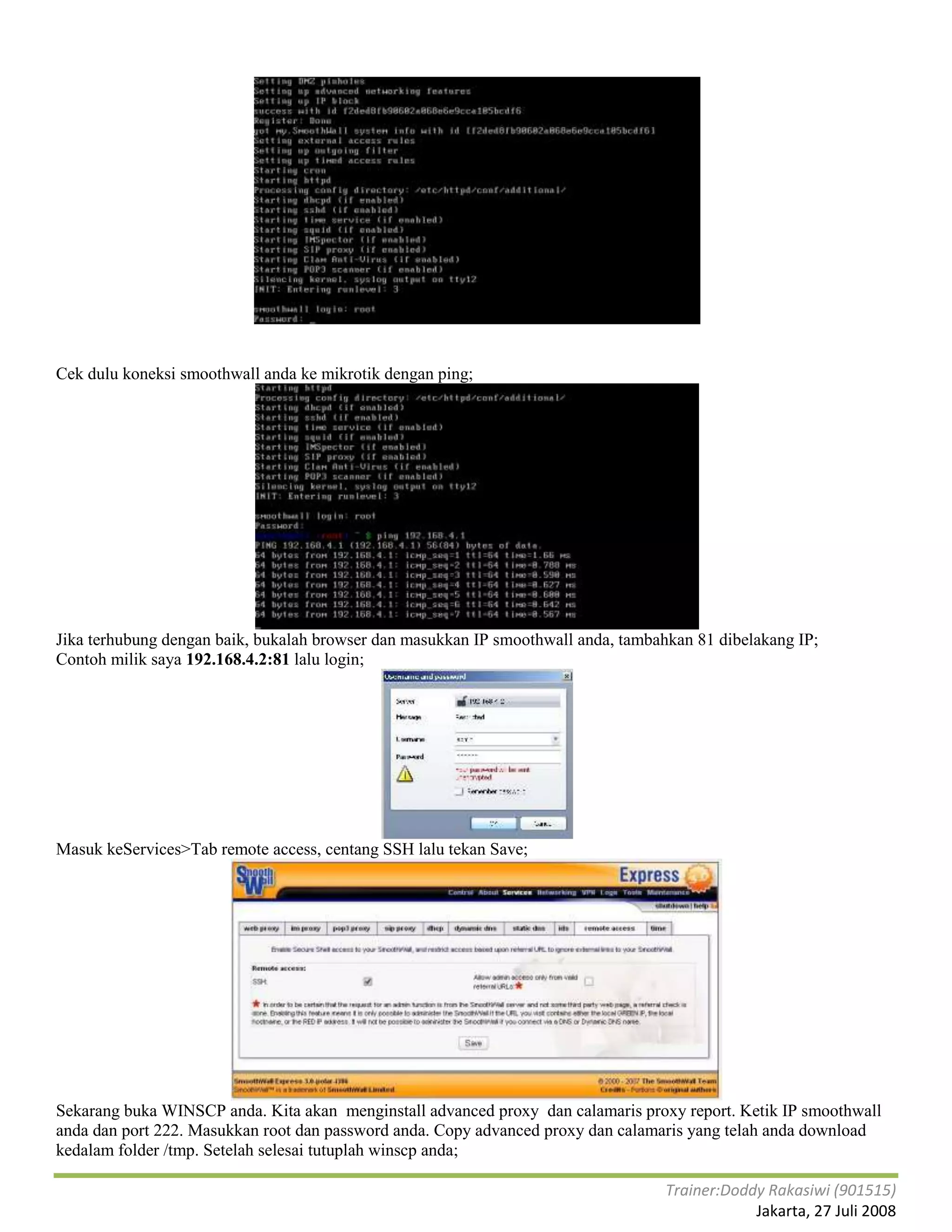 Menginstall smoothwall untuk webproxy | DOCX