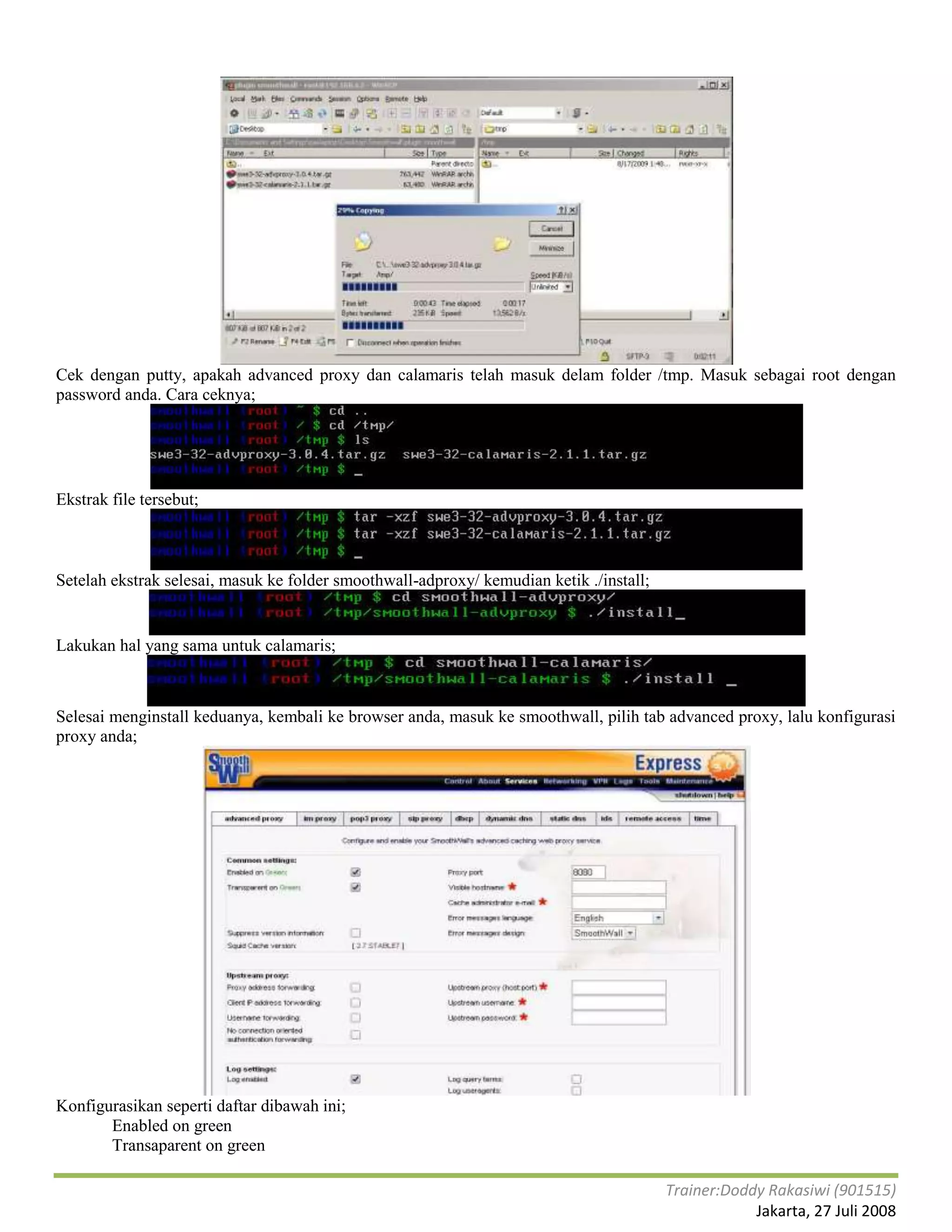 Menginstall smoothwall untuk webproxy | DOCX