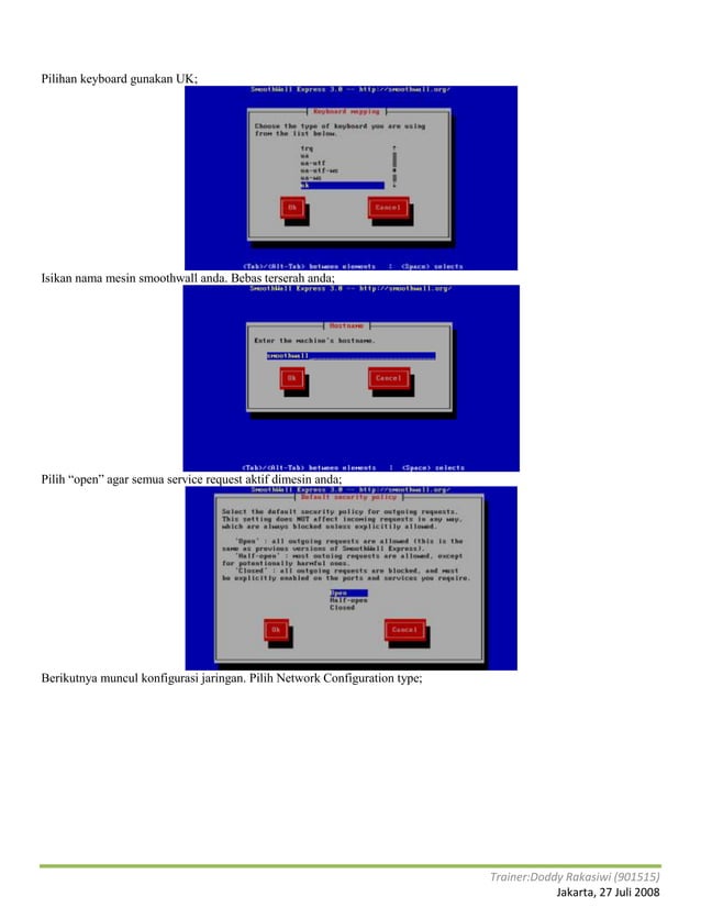 Menginstall smoothwall untuk webproxy | DOCX
