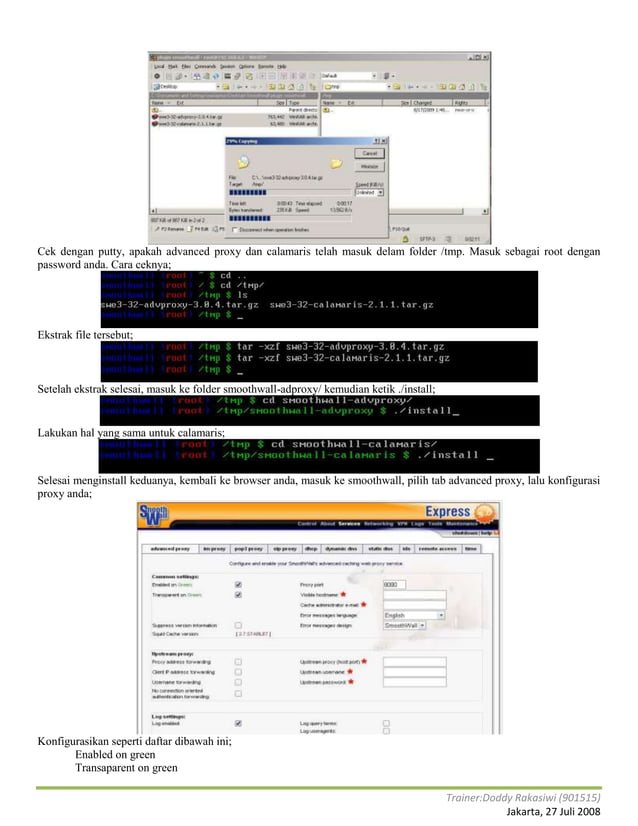 Menginstall smoothwall untuk webproxy | DOCX