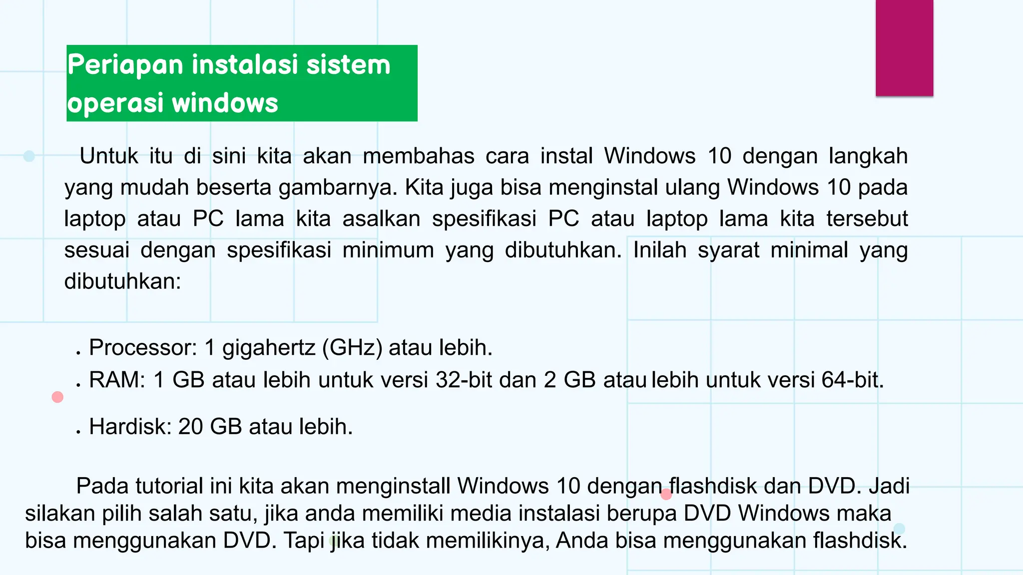 presentasi instal sistem operasi windows | PPTX