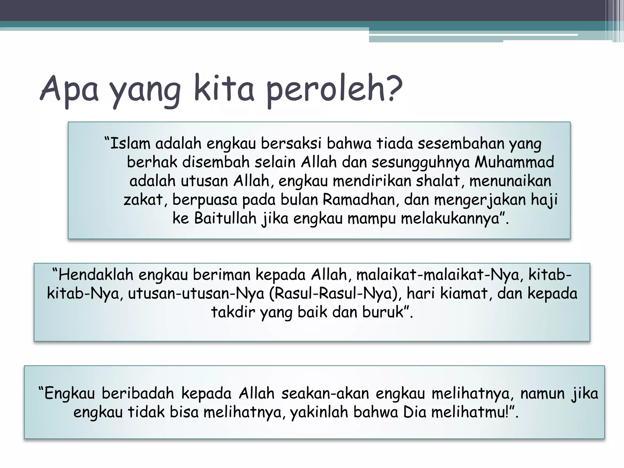 Mengintegrasikan islam, iman, dan ihsan dalam | PPTX