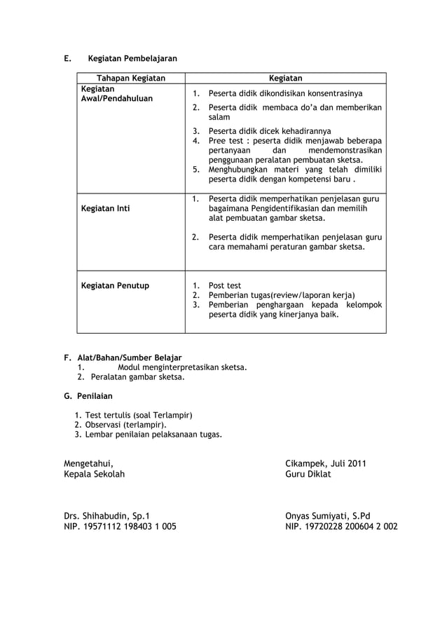 Menginterpretasikan sketsa | DOC