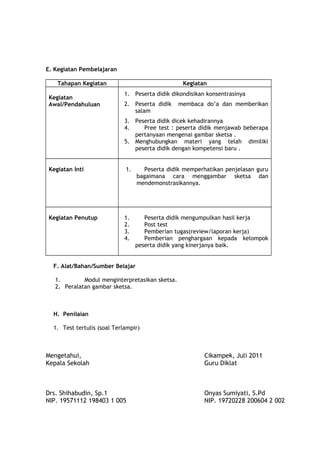 Menginterpretasikan sketsa | DOC