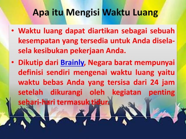 Mengisi waktu luang dengan kegiatan positif (1) | PPT