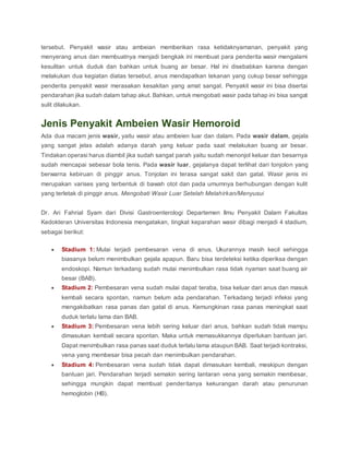 Mengobati wasir luar setelah melahirkan menyusui | PDF