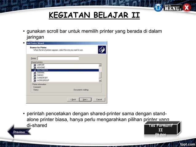 Mengoperasikan pc yang tersambung jaringan pc dengan sistem operasi berbasis gui | PPT