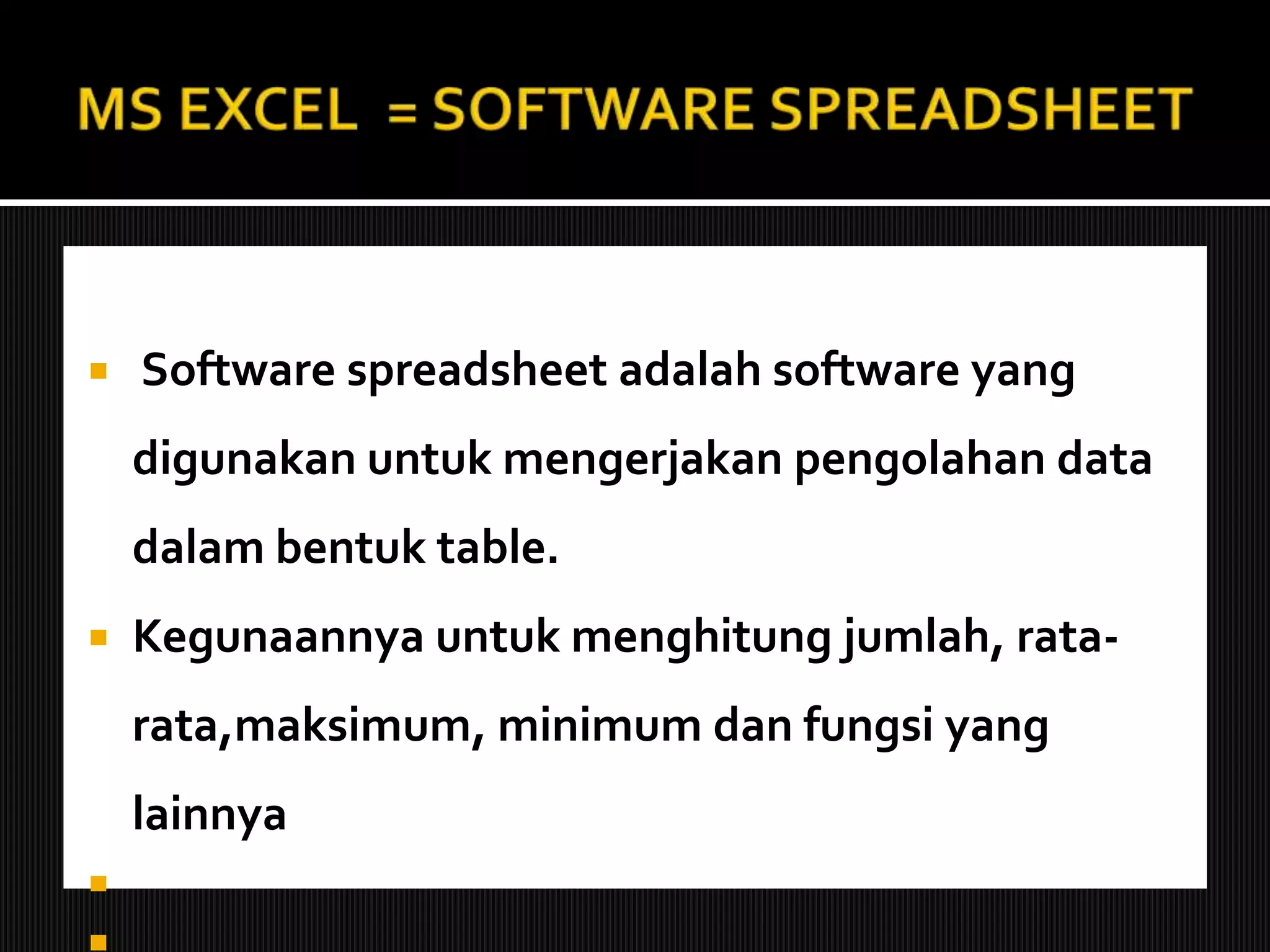 Mengoperasikan software spreadsheet | PPTX