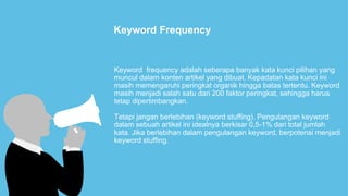 Mengoptimalkan kata kunci dalam artikel | PPTX