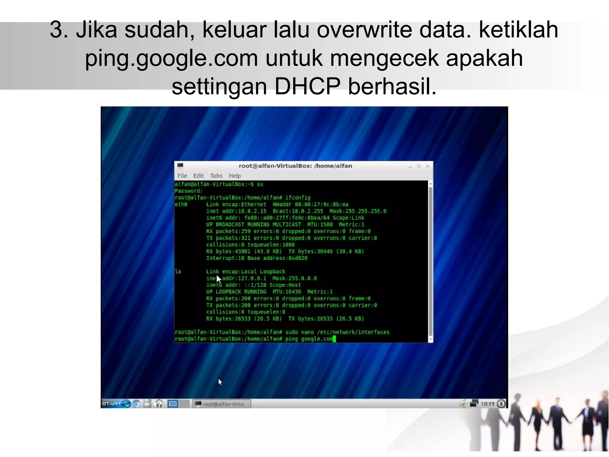 Mengubah ip dhcp ke static | PPT