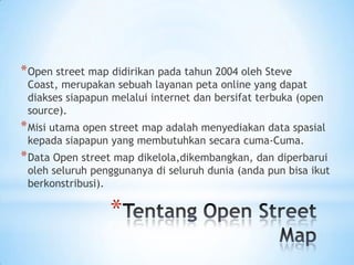 Mengunduh data spasial open street map format shapefile | PPT