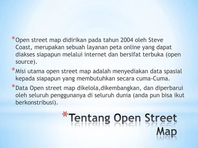 Mengunduh data spasial open street map format shapefile | PPT