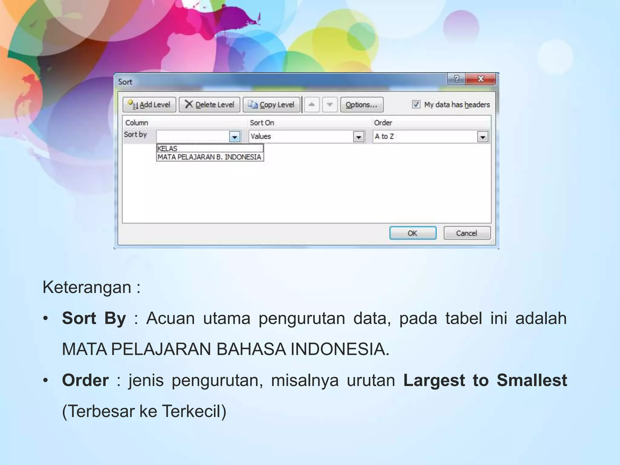 Mengurutkan data ms. excel | PPT