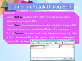 Mengurutkan data ms. excel | PPTX