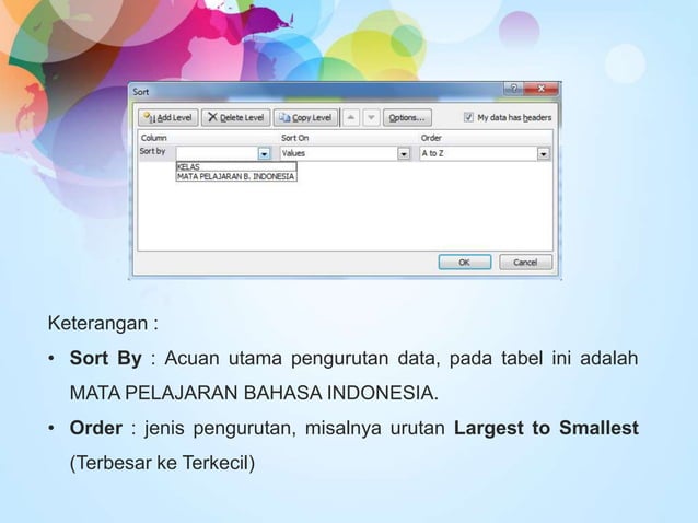 Mengurutkan data ms. excel | PPT