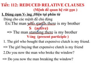 English Grammar for EFL - Reduce relative clause | PPTX | Education