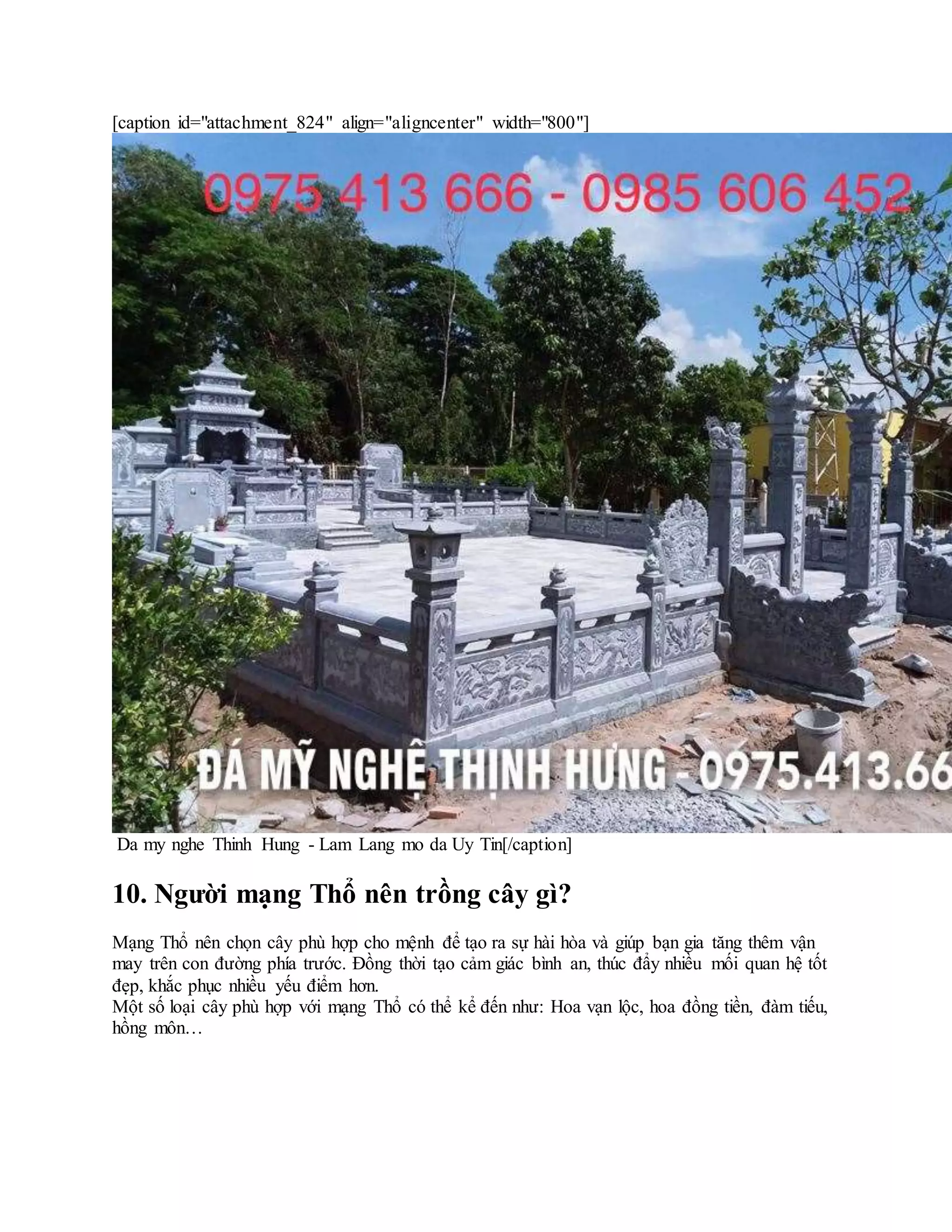 Mệnh Thổ, Xây dựng Lăng Mộ Đá, Mộ đá cao cấp cho người mệnh thổ như thế nào hợp phong thủy? | PDF