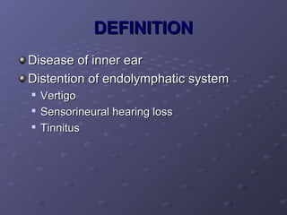 Meniere’s disease | PPT