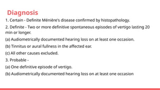 Méniere’s disease.pptx- definition, causes etc | PPTX