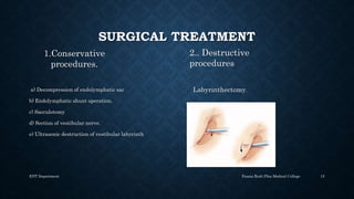 MENIER'S DISEASE | PPTX