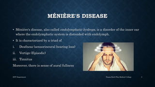 MENIER'S DISEASE | PPTX