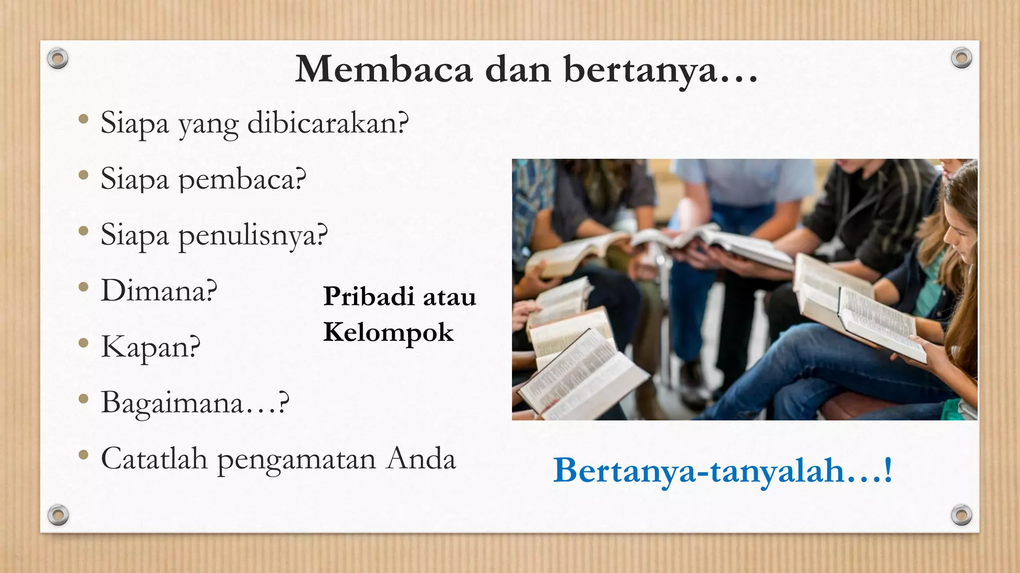 Bible Talks: Cara Praktis Menikmati Isi Alkitab untuk Remaja/Pemuda | PPT