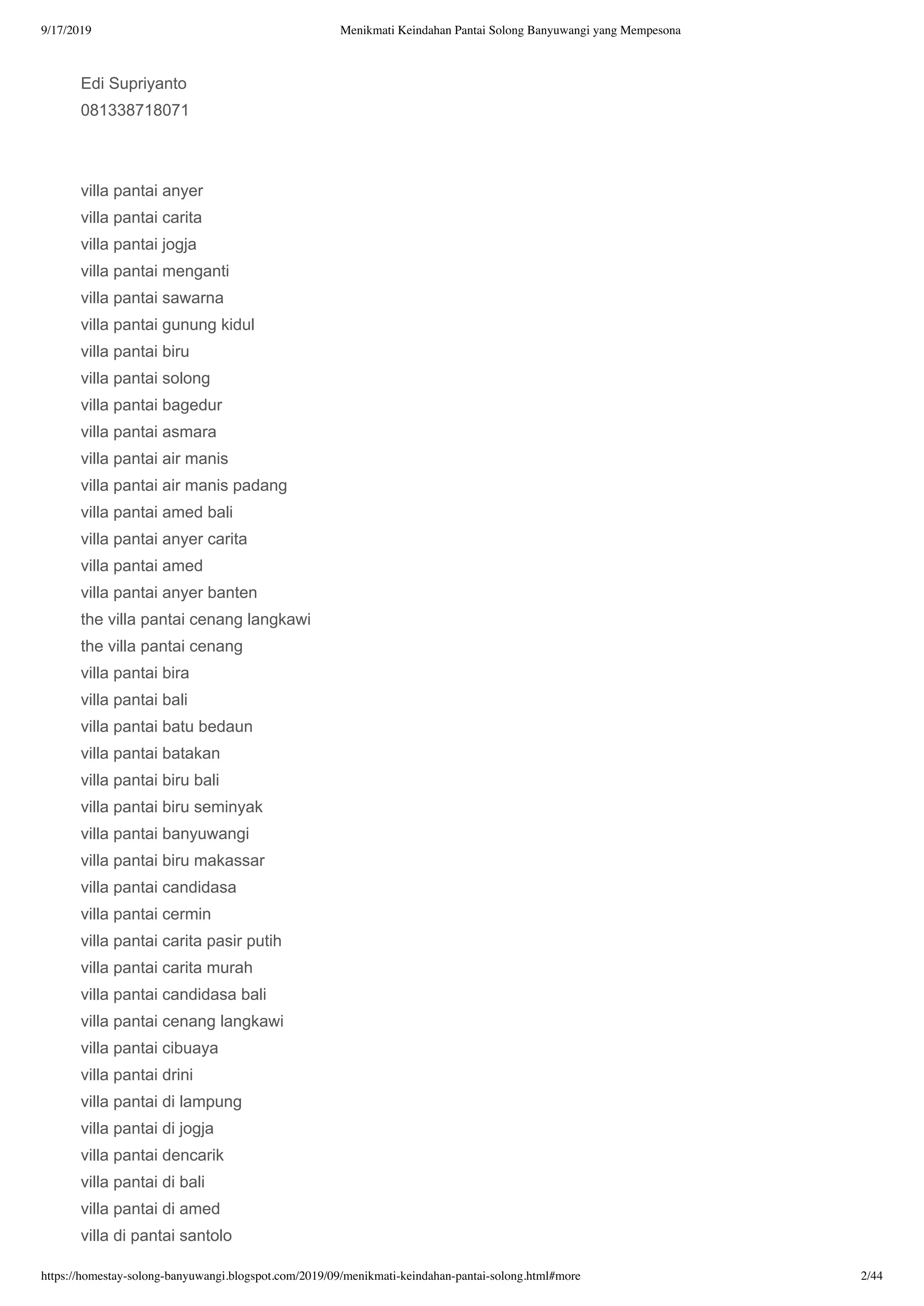 Menikmati keindahan pantai solong banyuwangi yang mempesona | PDF