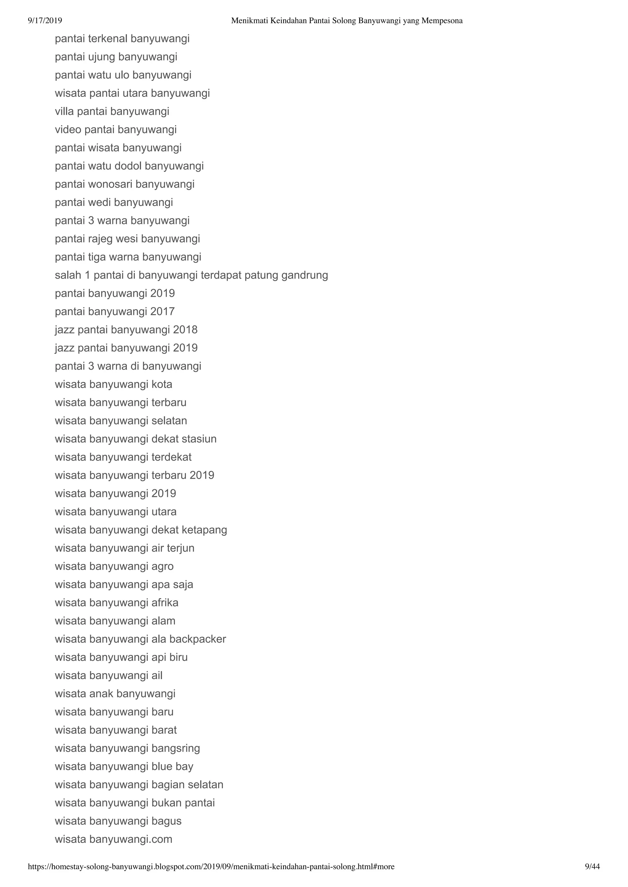 Menikmati keindahan pantai solong banyuwangi yang mempesona | PDF