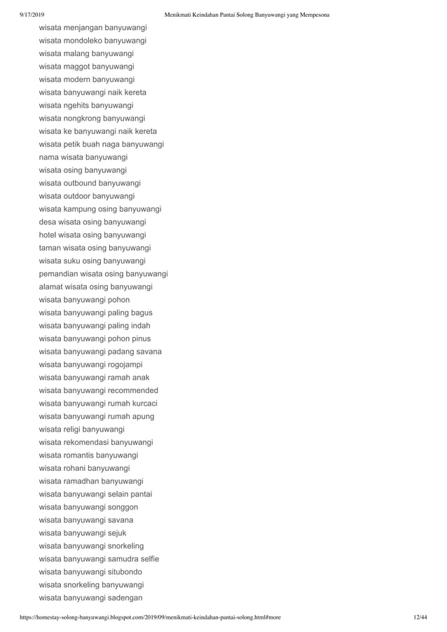 Menikmati keindahan pantai solong banyuwangi yang mempesona | PDF