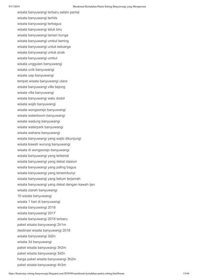 Menikmati keindahan pantai solong banyuwangi yang mempesona | PDF