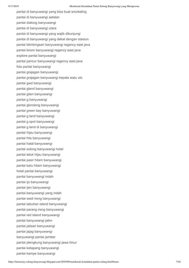 Menikmati keindahan pantai solong banyuwangi yang mempesona | PDF
