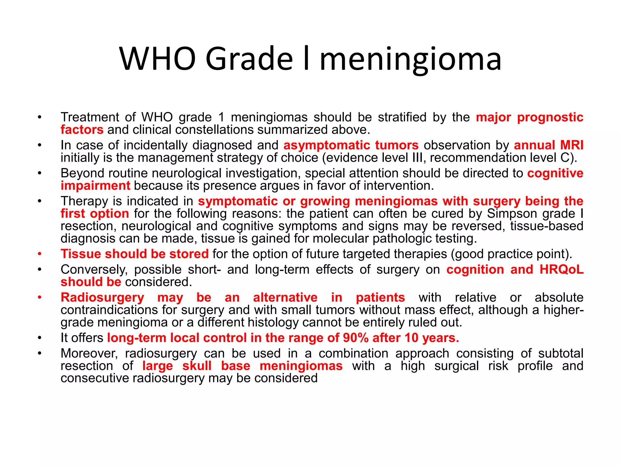 MANAGEMENT OF MENINGIOMA | PPTX