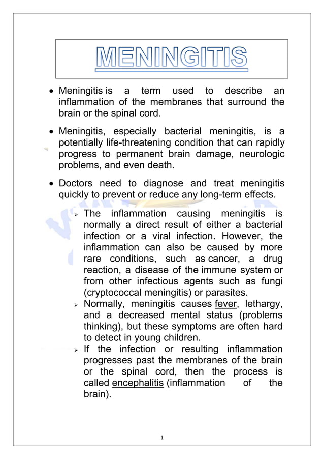 Meningitis | PDF