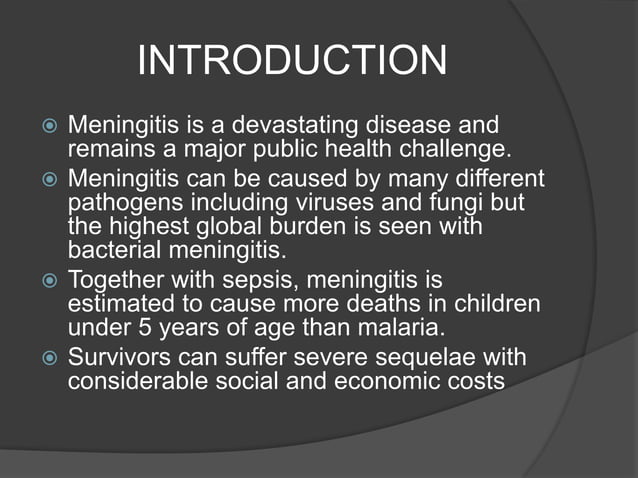 Meningitis | PPTX | Infectious Diseases | Diseases and Conditions