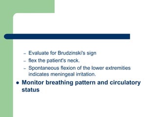 Meningitis includes baterial meningitis and their nursing management | PPTX