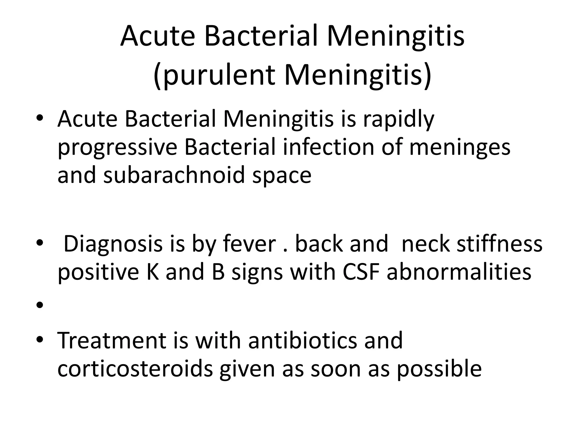 acute bacterial meningitis | PPTX
