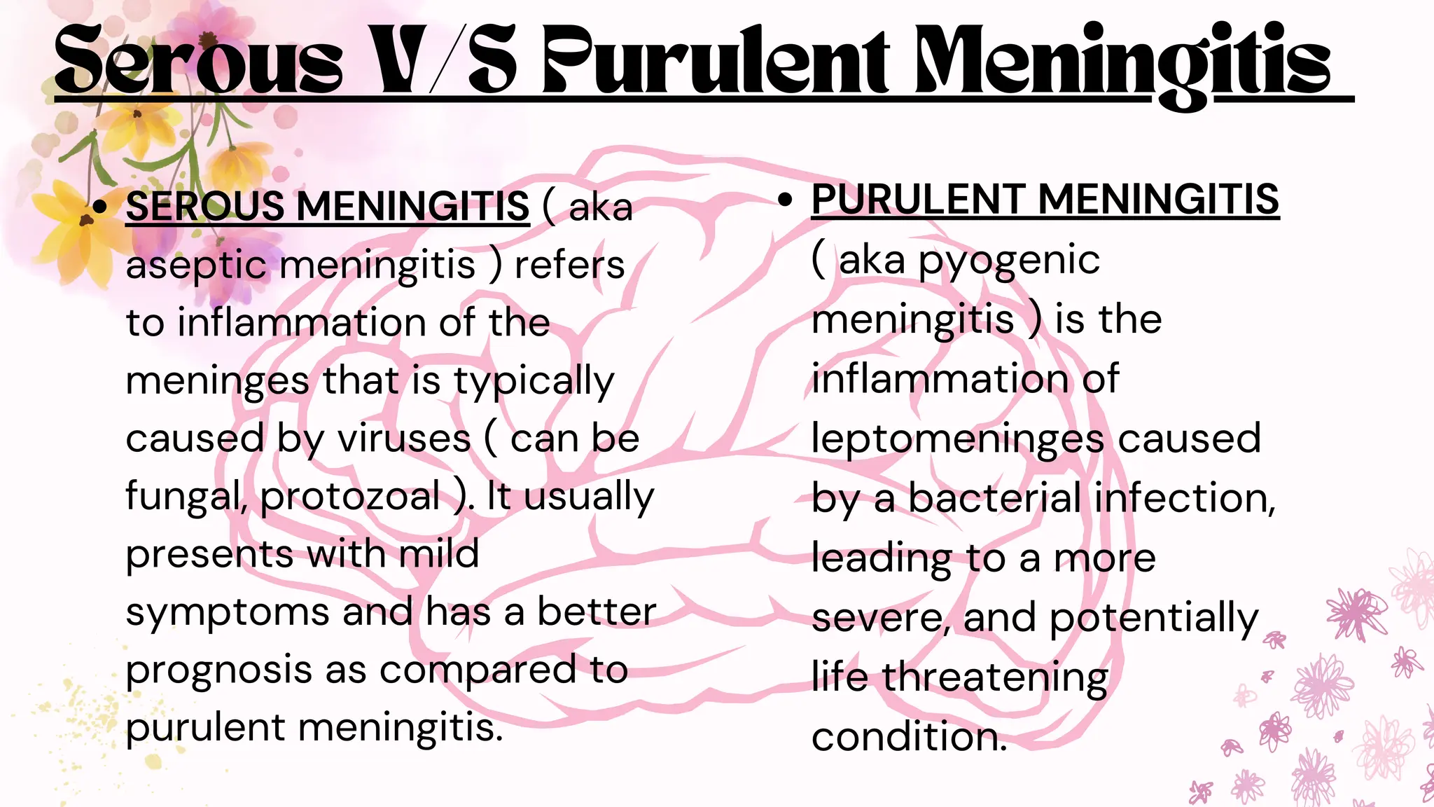 Differential diagnosis of types of Meningitis | PDF