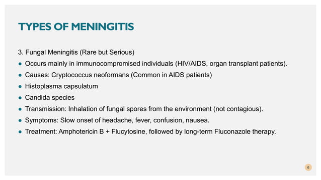 Meningitis, Introduction, Types, Pathophysiology and treatment | PDF