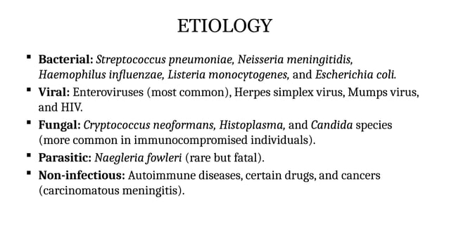 Meningitis / Microbiology / PharmD notes | PPT