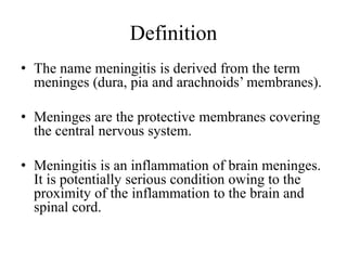 Meningitis-risk factors, causes and management | PPTX